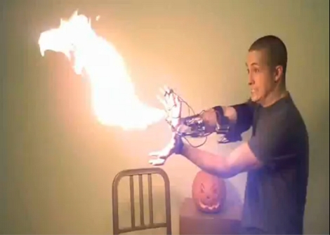 Improved Arm Mounted Flame Thrower | Hackaday