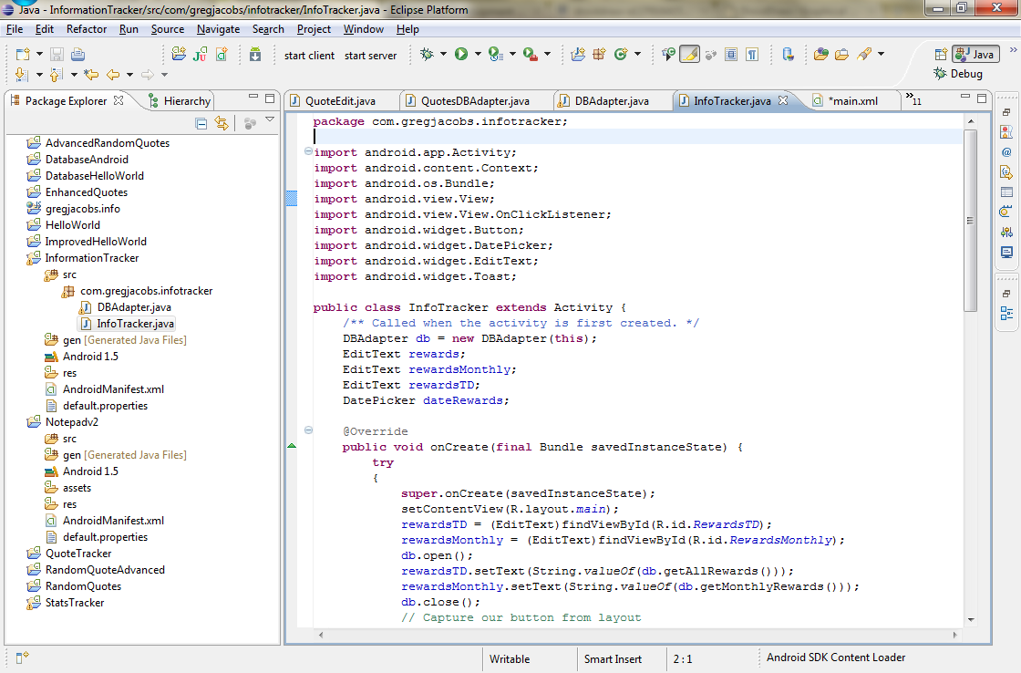 Android Development 101 – Part 5:DroidDraw & Information Tracker ...