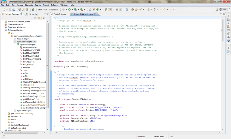 Android Development 101- Part 4:Advanced Database/GUI Code And DDMS ...