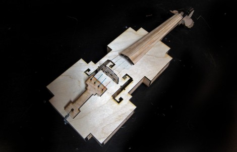 Laser-cut Noise Maker Resembles Violin | Hackaday