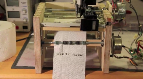 Toilet Paper Printer Made From Scrap Parts | Hackaday