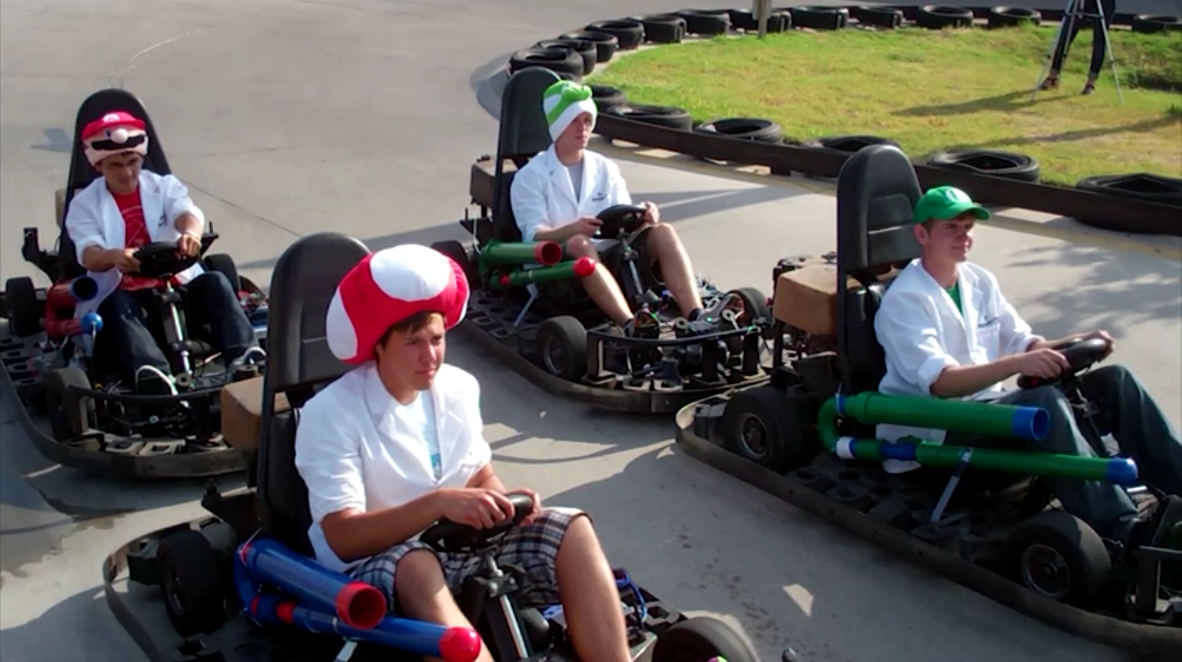 Real Life Mario Karts React To Launchable Items | Hackaday