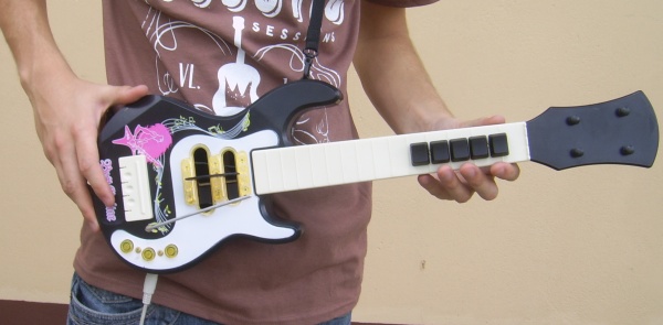 Guitar Hero Controller Built From Toy Guitar And Keyboard | Hackaday