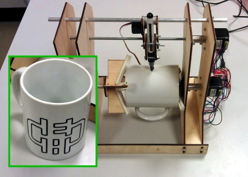 Mug Plotter Based On The Egg-Bot | Hackaday