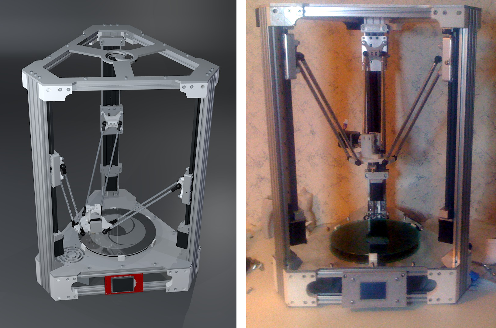 Delta-type 3D Printer Built Using Extruded Rails | Hackaday