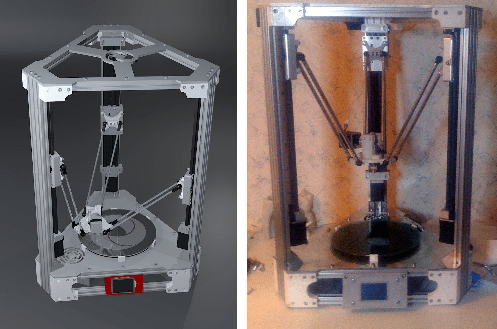 Delta-type 3D Printer Built Using Extruded Rails | Hackaday