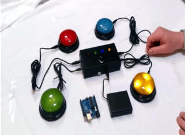 Hacking Quiz Game Buttons To Add A Central Controller | Hackaday