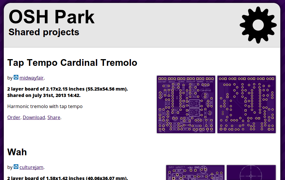 OSH Park Adds Board Sharing Feature | Hackaday