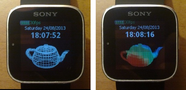 Sony SmartWatch Hack Lets It Tell Time With A Teapot Animation | Hackaday