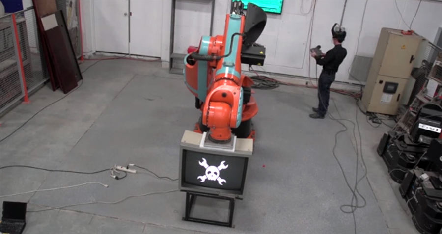 The Geek Group Installs Robot, Destroys CRT Monitor | Hackaday
