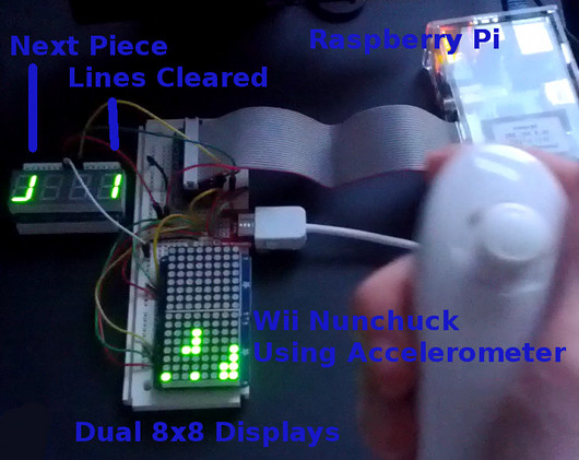 Wii Nunchuck Controlled Tetris On A Raspberry Pi Hackaday