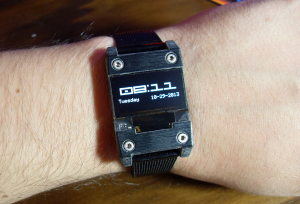 Stylish OLED Watch Uses Accelerometer Instead Of Buttons | Hackaday