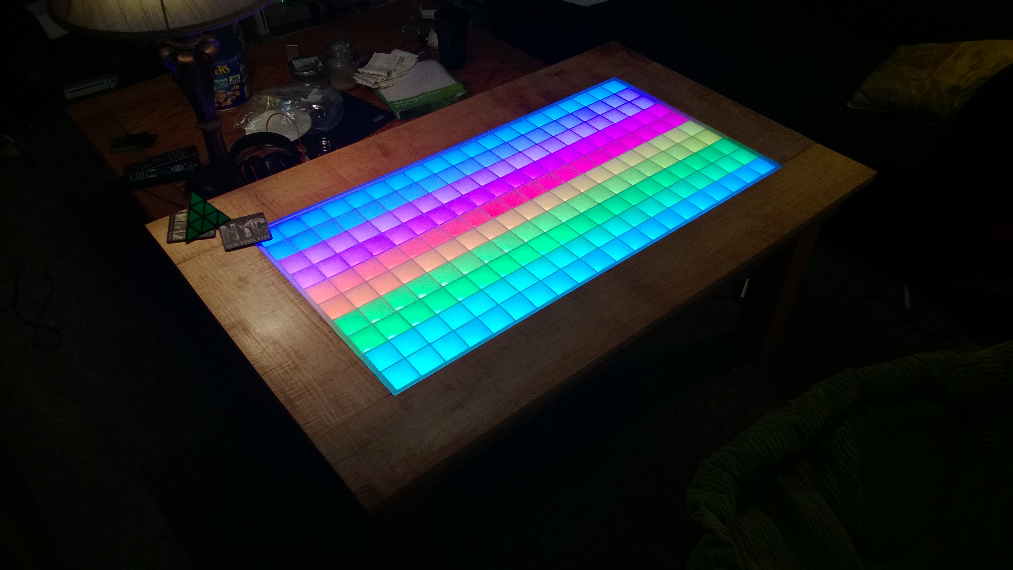 Addressable RGB LED Coffee Table | Hackaday