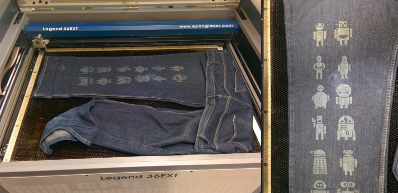 Etching Designs Into Denim With A Laser Cutter | Hackaday