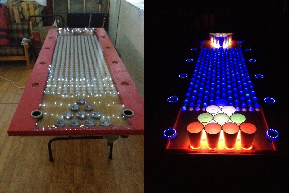 Interactive LED Beer Pong Table Has More Features Than You Can Shake A ...