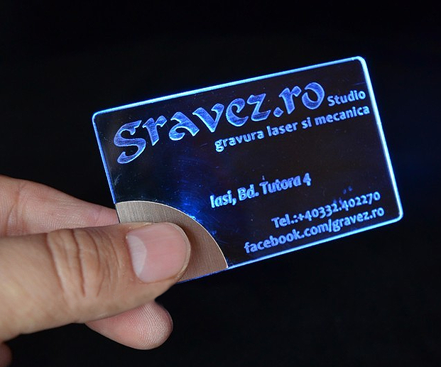 Laser Engraved Business Cards With LEDs | Hackaday
