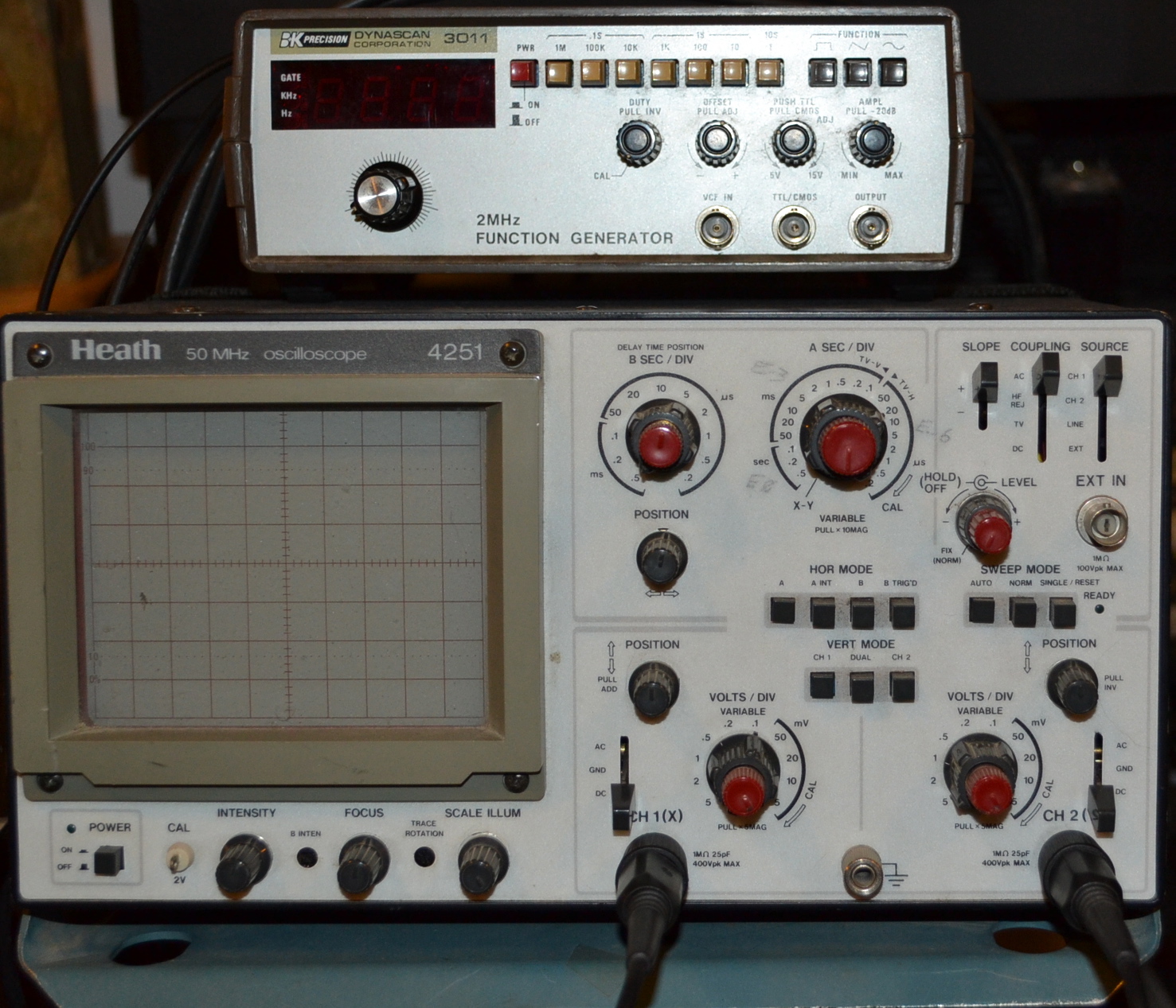 Heath Zenith Scope And BK Function Generator | Hackaday