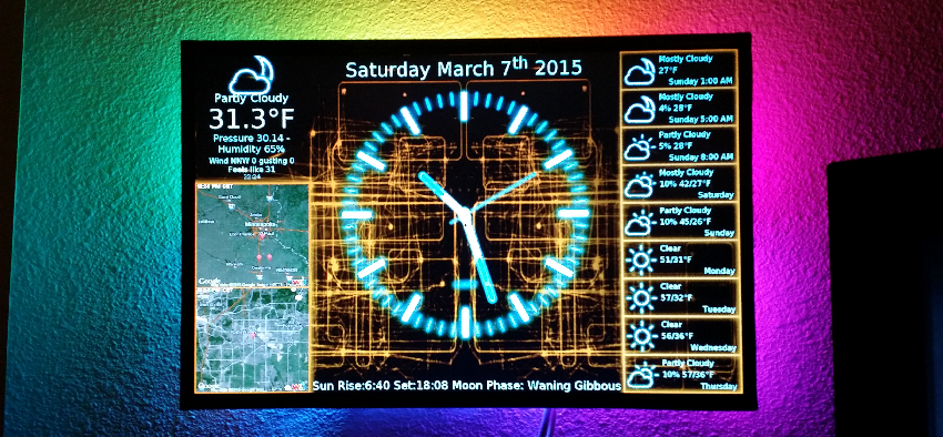 PiClock – Time And Weather Information Overload | Hackaday