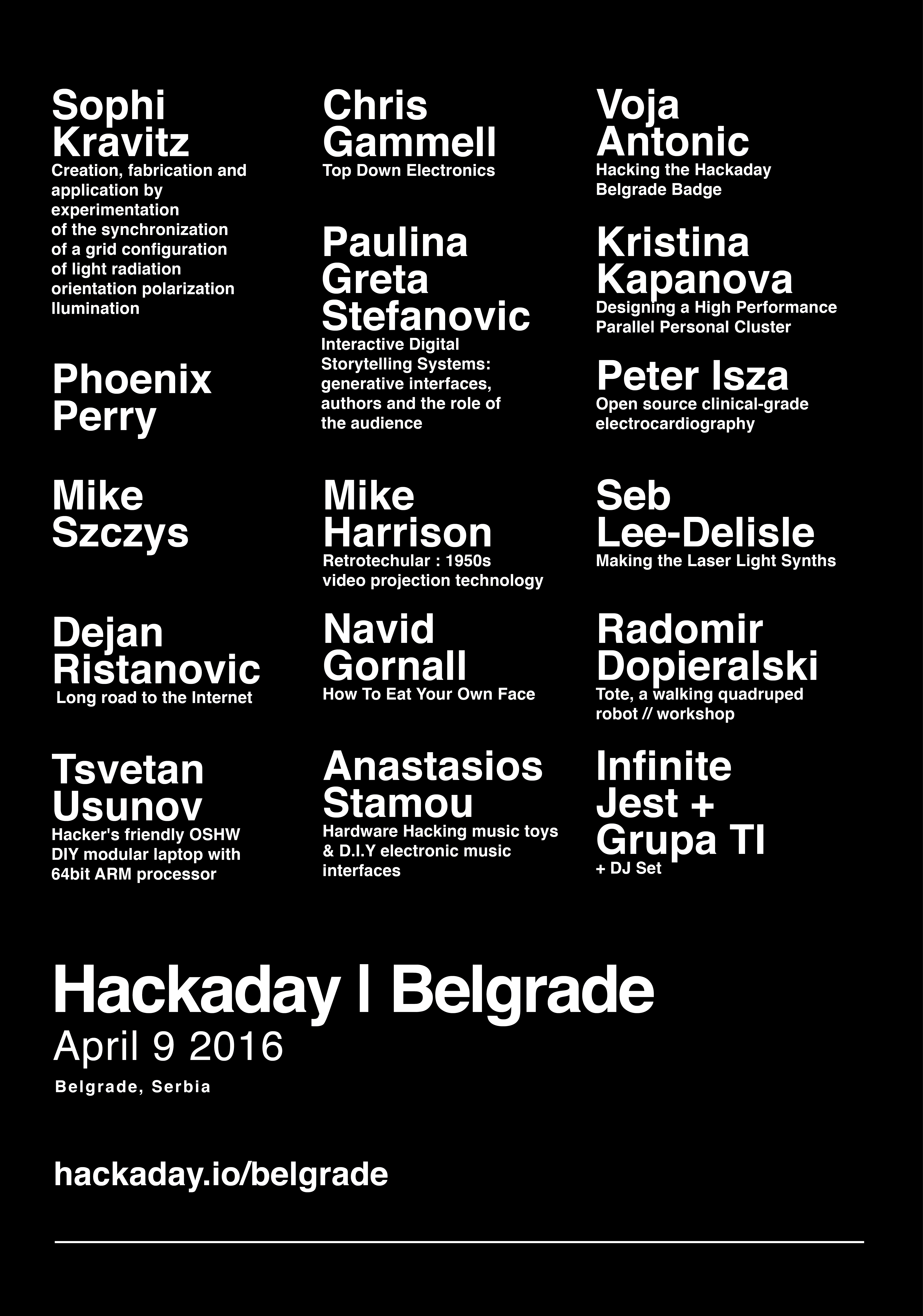 Announcing Hackaday Belgrade’s Talks And Speakers | Hackaday