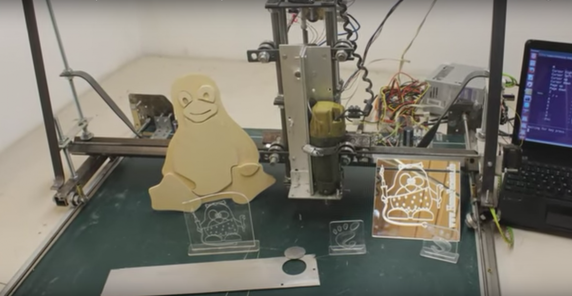 Trash Can CNC Gets A Stepper Upgrade | Hackaday