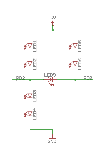 7 LED’s, 2 Pins – Beat That, Charlieplexing | Hackaday