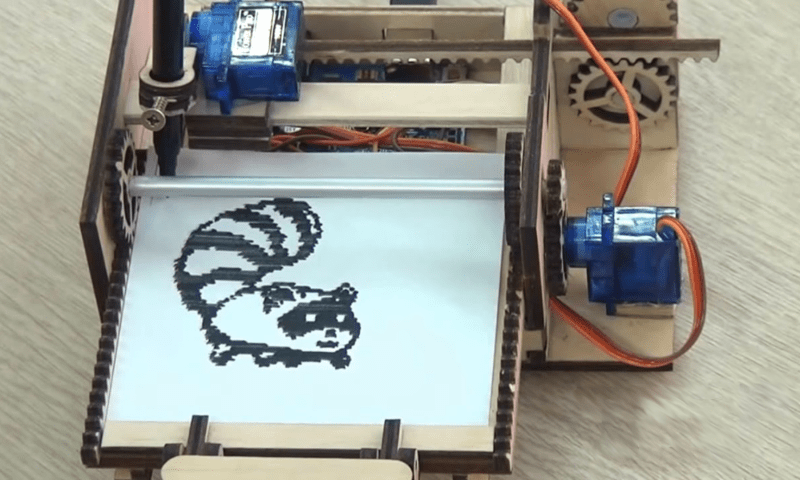 DIY Mini Printer Is 95% Wood, Prints Tiny Cute Images | Hackaday