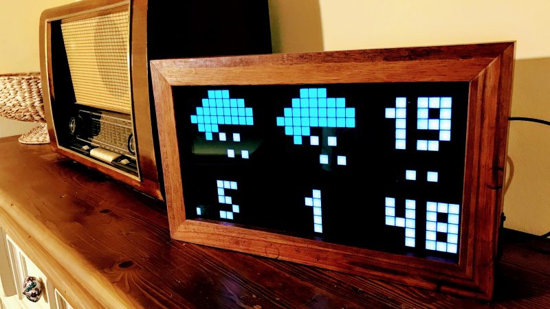 A Minimalist Weather Clock With A Unique Display | Hackaday