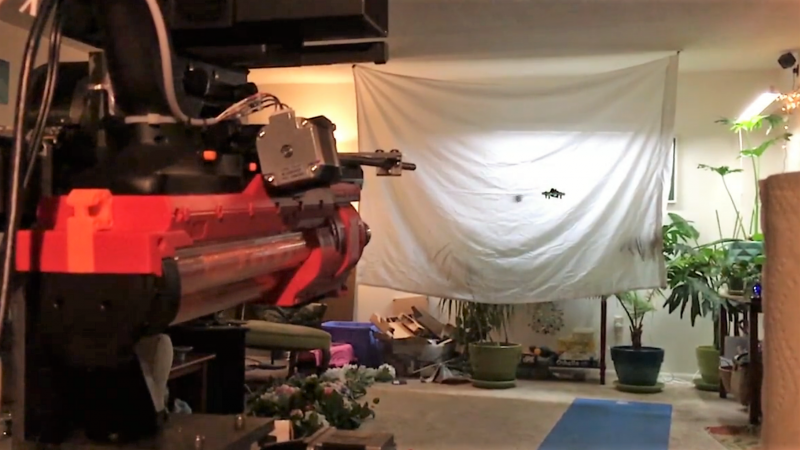 Well-Built Sentry Gun Addresses The Menace Of Indoor Micro-UAVs | Hackaday