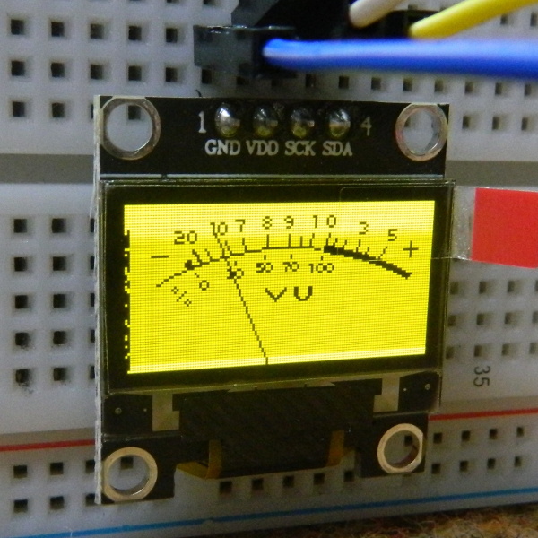 Analog Style Vu Meter With Arduino And Oled Display Hackaday
