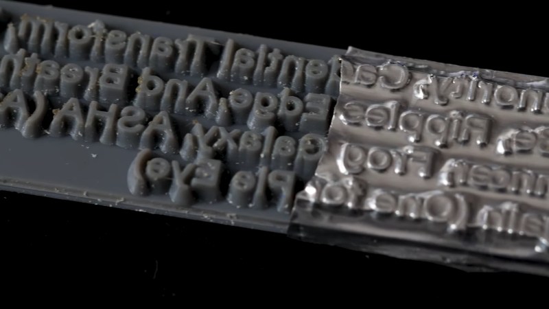 High Temp Resin Means Faster Hot Foil Stamping | Hackaday