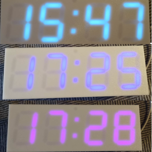 Simple Ntp Clock Uses Custom Rgb 7 Segment Displays Hackaday