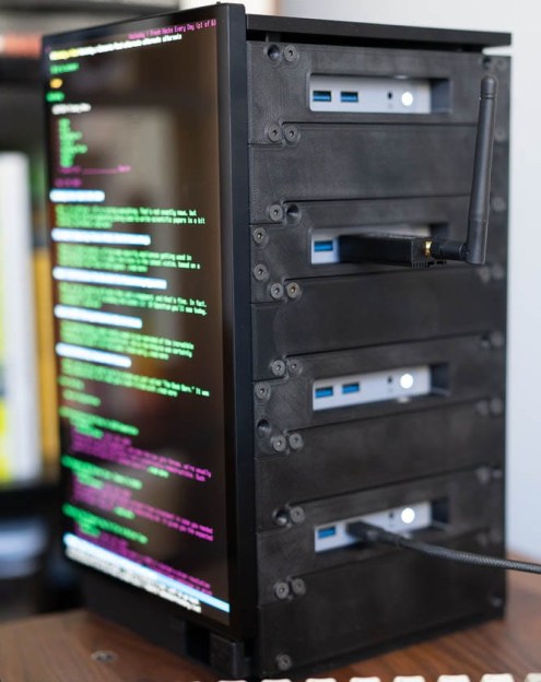 Fully 3D Printed Case Is Stacked High With Mini PCs | Hackaday