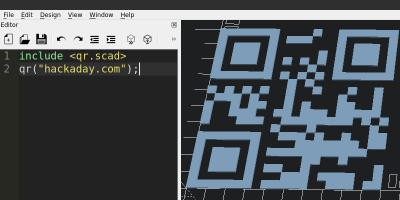 OpenSCAD Library Creates QR Codes On The Fly | Hackaday