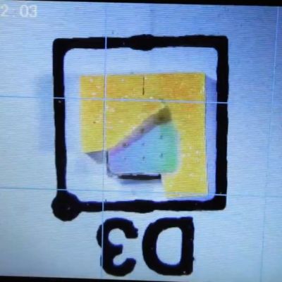 The crumbling phosphor coating on top of the now exposed UV LEDs. (Credit: electronupdate, YouTube)